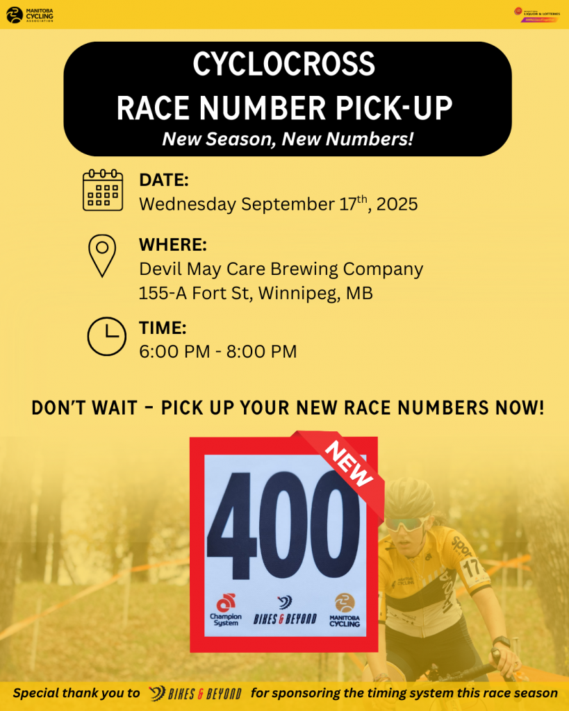 Cyclocross Race Number Pick-Up! – Manitoba Cycling Association